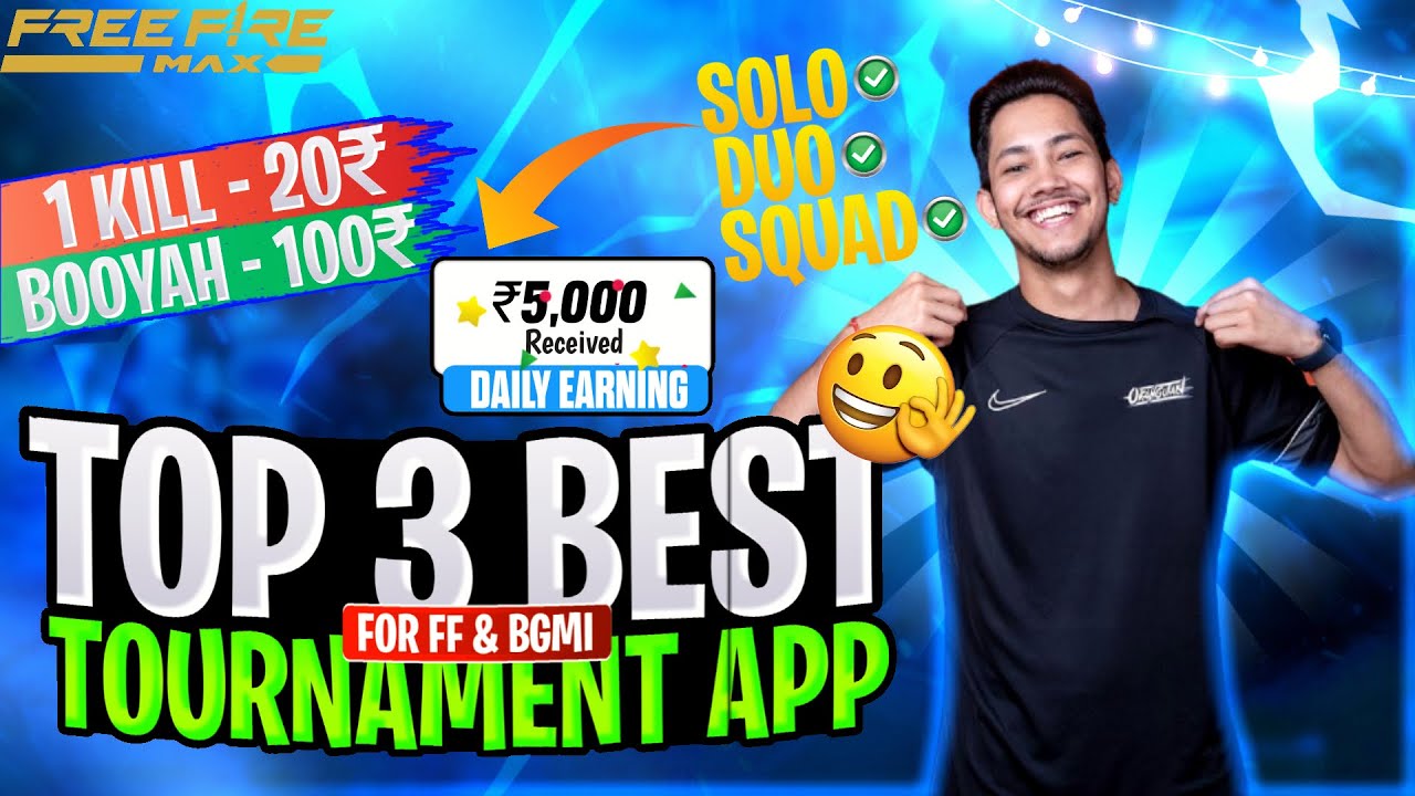 Top 3 Best Tournament Apps For Free Fire & Bgmi🤑| FF Tournament App ...
