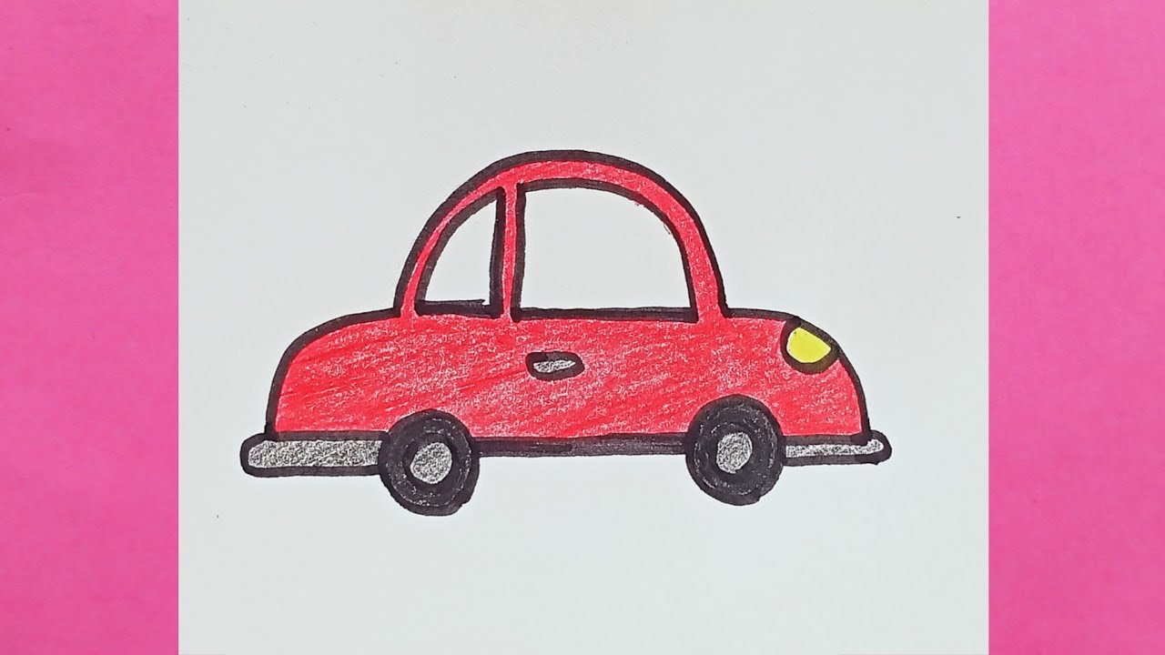 How to Draw a Red Car 🚗 || Easy car Drawings for kids - YouTube