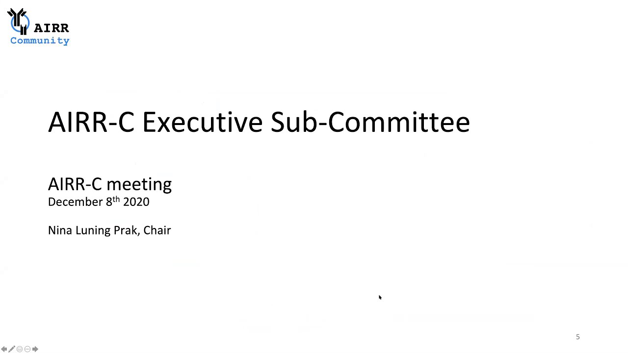 AIRRC5 - AIRR-C Executive SC Report. (E. Luning Prak) - YouTube