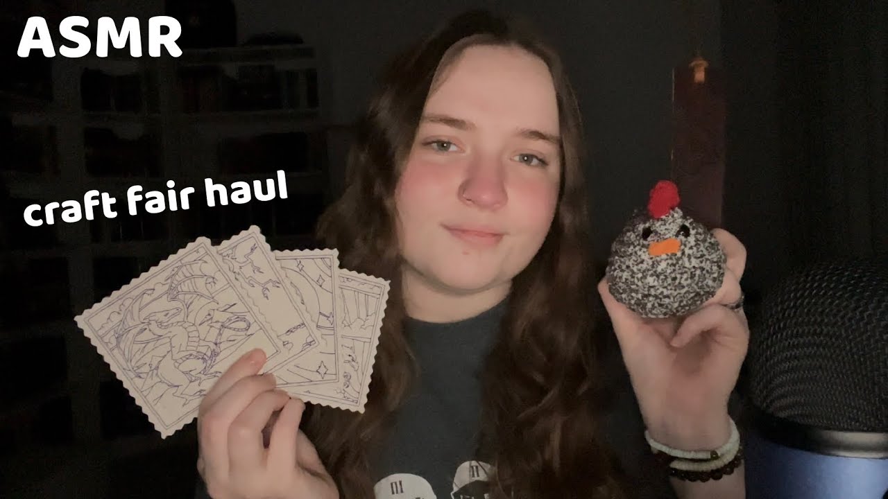 ASMR Craft Fair Haul (clicky whisper show & tell) - YouTube