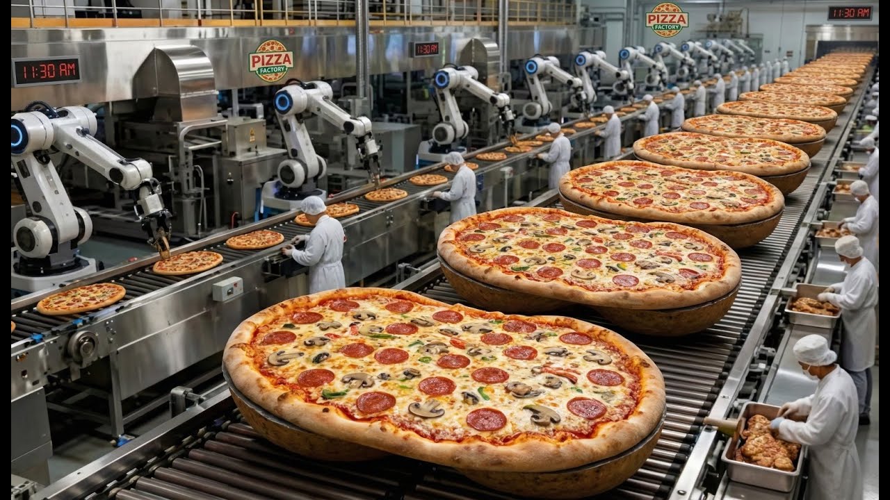 Inside the Modern Pizza Slice Factory: How Pizza Is Made at Massive ...