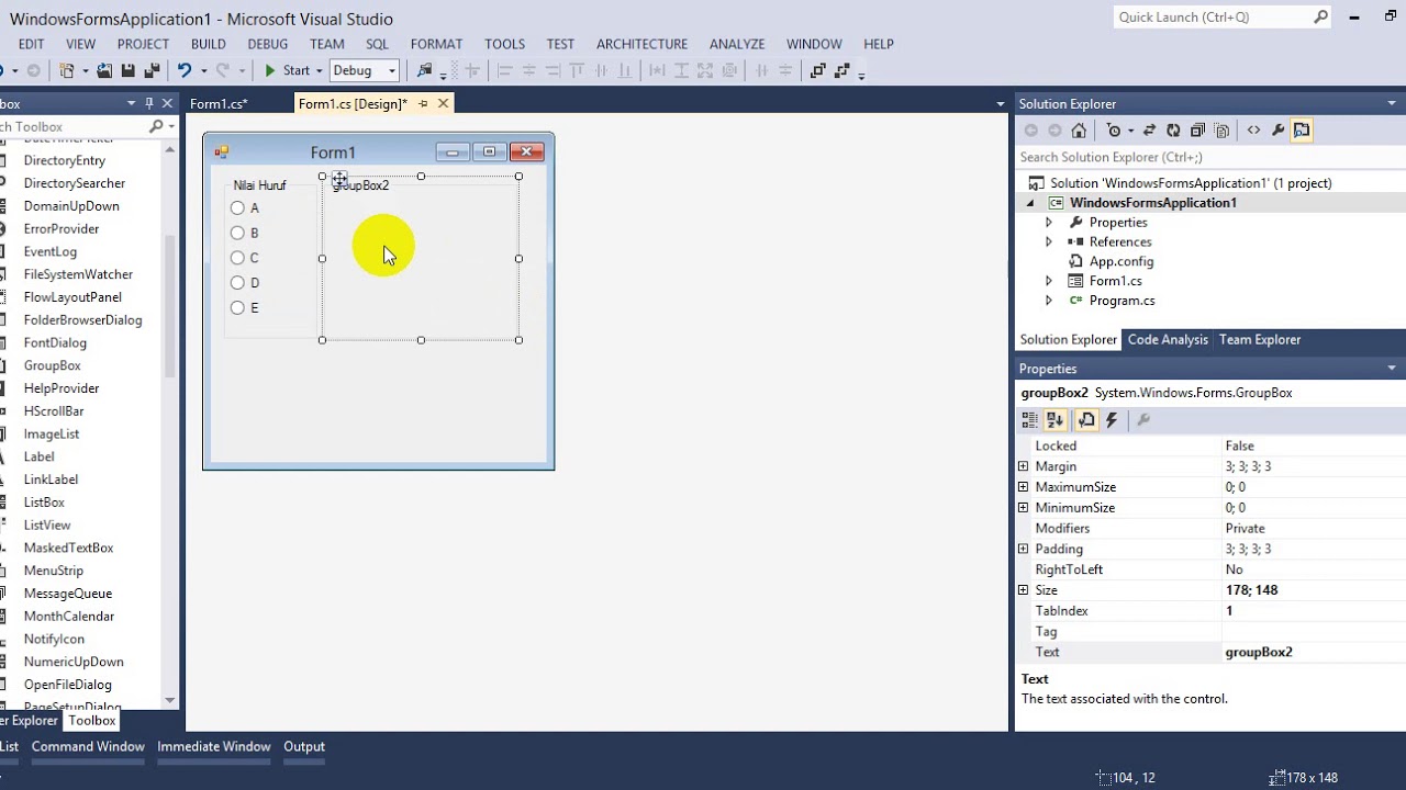 S4 A 3 Groupbox Checkbox Radiobutton Visual C Youtube