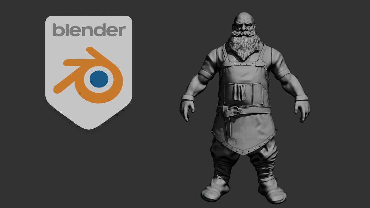 Dwarf Sculpt Timelapse - Blender - YouTube