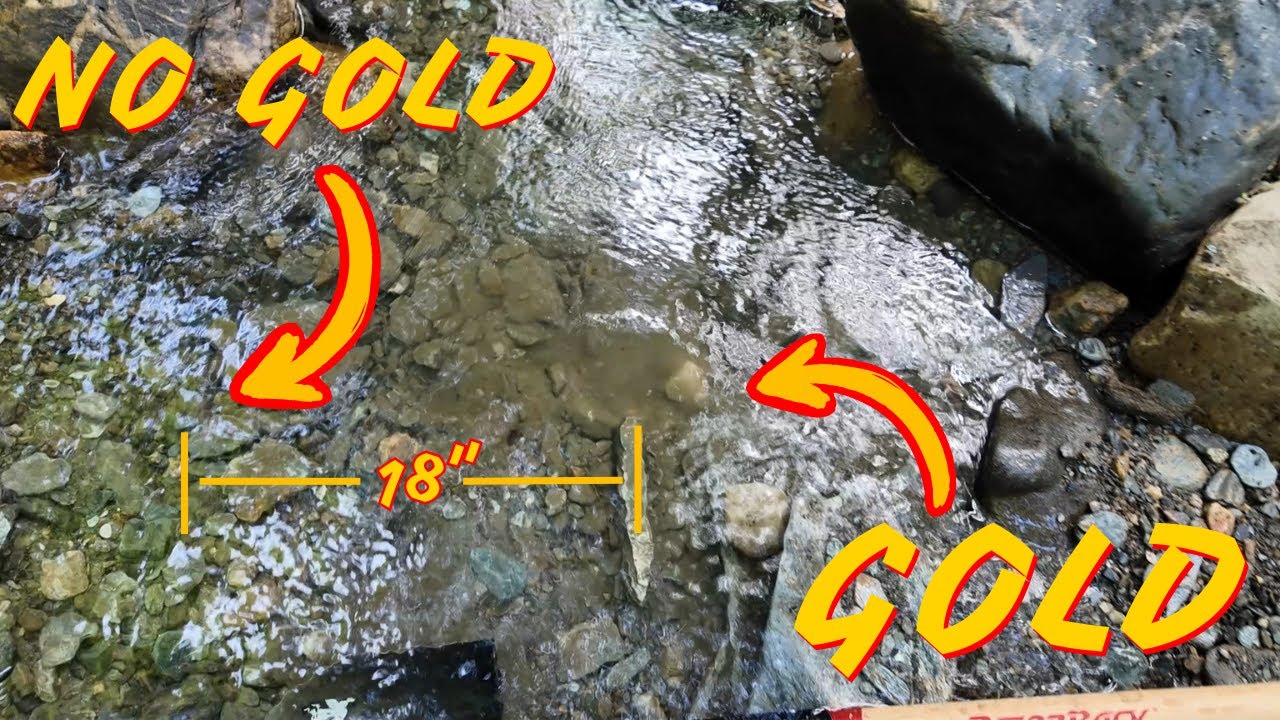 Gold panning on Buffalo Brook in plynouth VT. Traversing the river ...