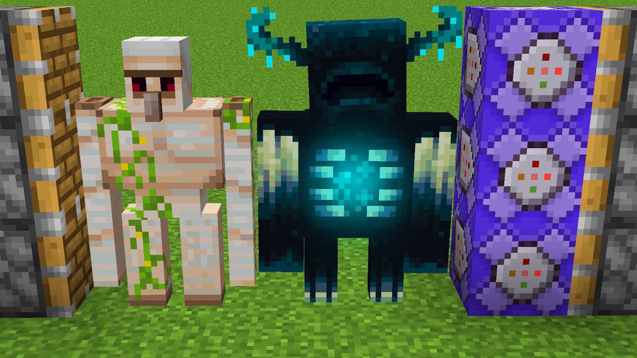 Golem and warden+command block - YouTube