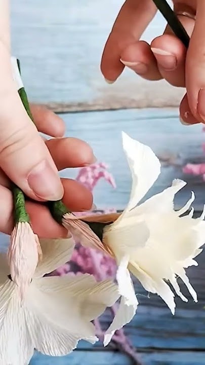 Ніжні нарциси хобі Flowers Crepepaperflowers Diy Youtube