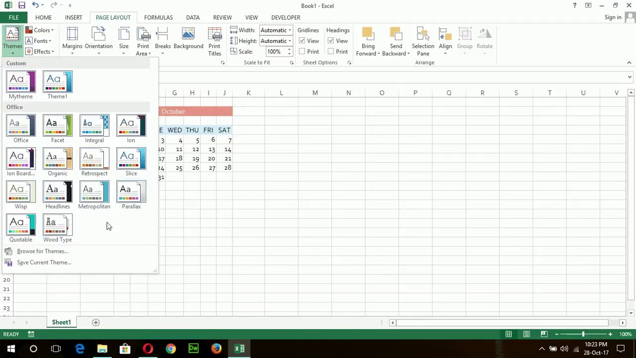 Apply Cell Style and Theme in Excel 2013 - YouTube