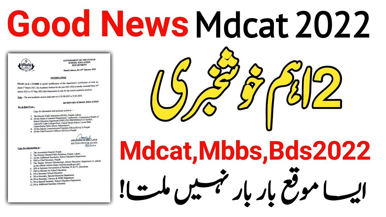 PMC Syllabus 2022,PMC latest news, MDCAT 2022 - YouTube