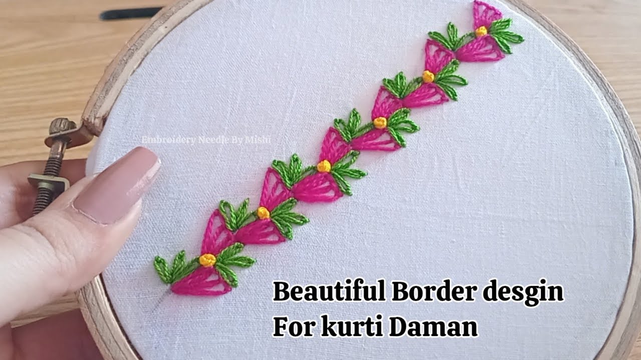 Hand Embroidery border line design 🪡 hand embroidery border designs ...
