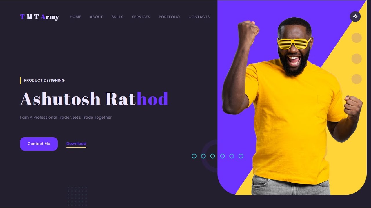 🔥 Create a Portfolio Website Using HTML & CSS & JavaScript | Light & Dark Theme - YouTube