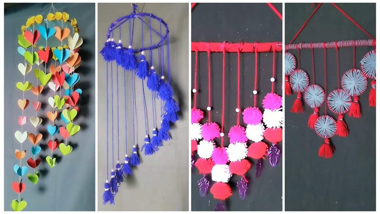 Easy woolen and paper jhumar making craft ideas/jhumar kaise banaiye# ...