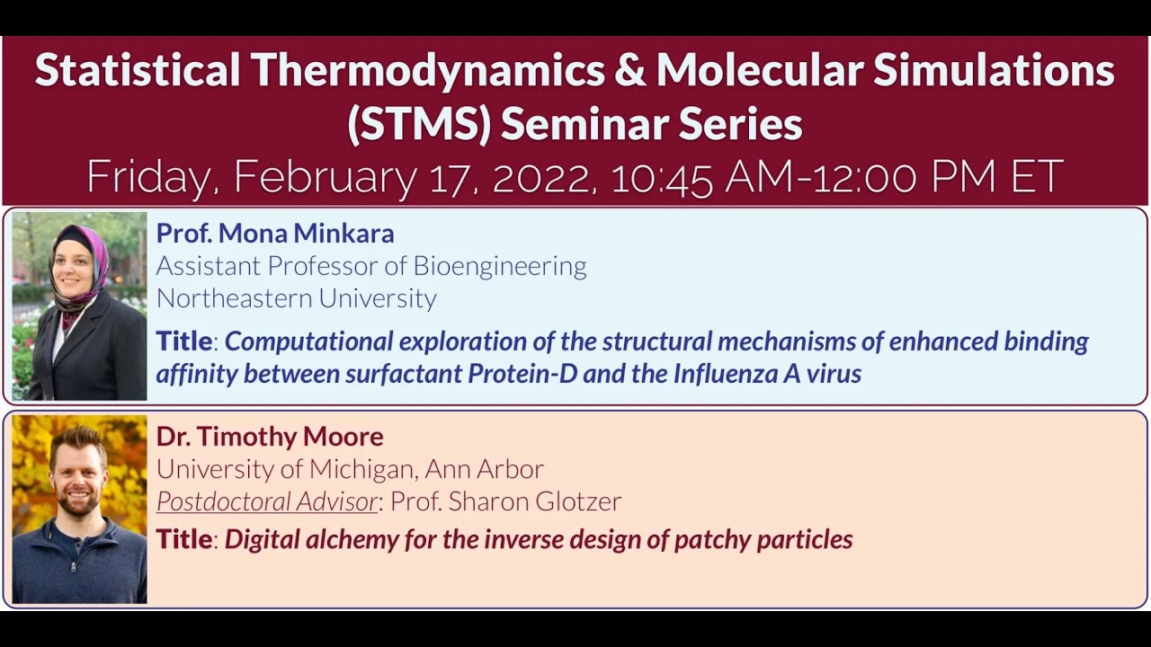 STMS 2023: Prof. Mona Minkara (Northeastern) and Dr. Timothy Moore (U ...