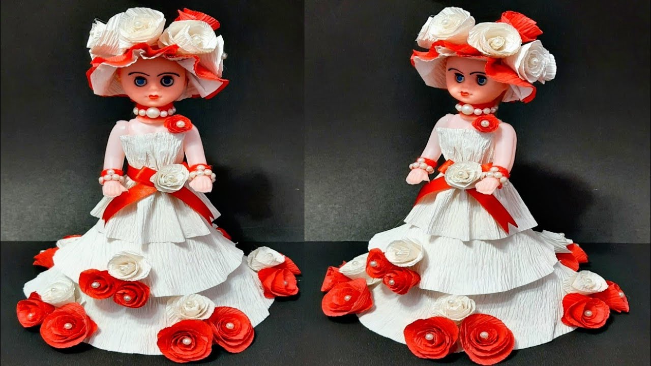 DIY Paper Doll Decoration/ how to make Doll Craft/ Home making Doll ...