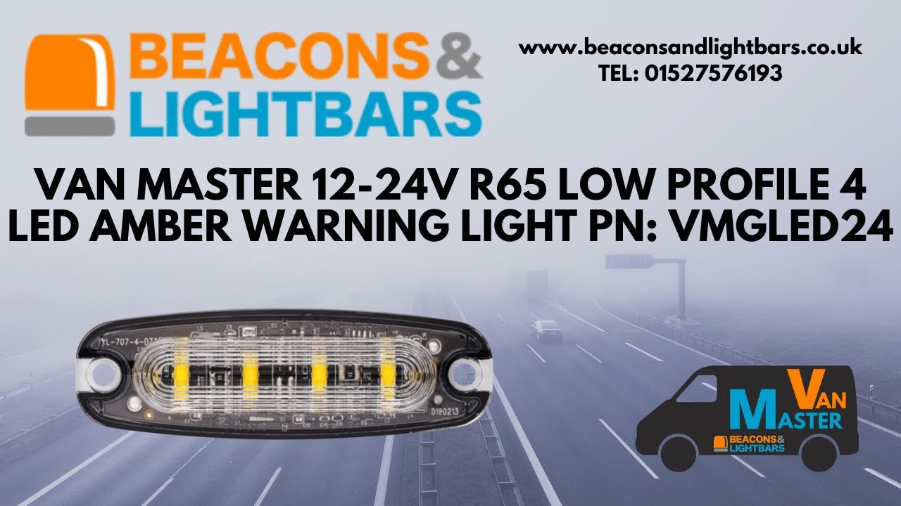 Van Master 12-24V R65 Low Profile 4 LED Amber Warning Light PN ...