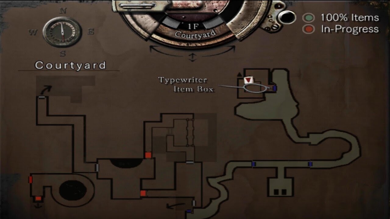 Resident Evil HD Remaster - Jill Valentine - Courtyard Map Location ...
