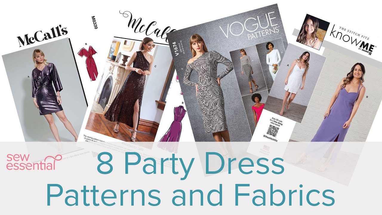 8 Party Dress Patterns and Fabrics - YouTube