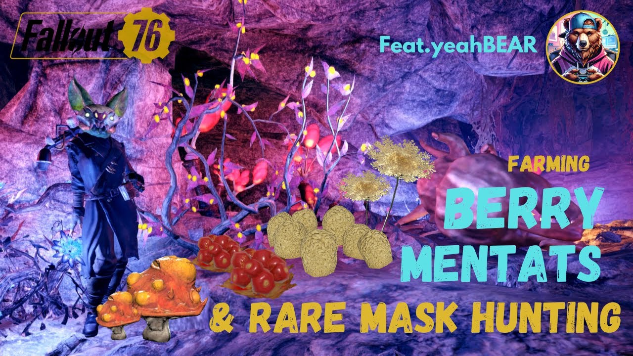Farming 950 Berry Mentats with Bear & Mask hunting - YouTube