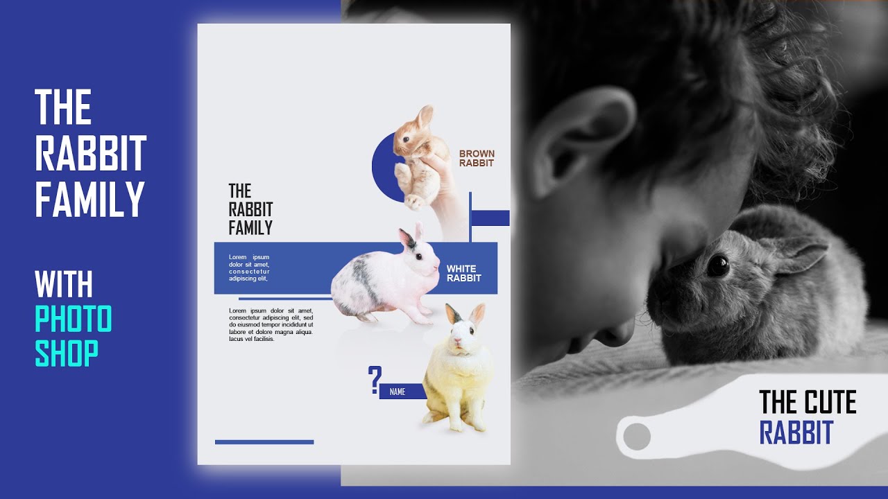 Rabbit family poster tutorial - YouTube