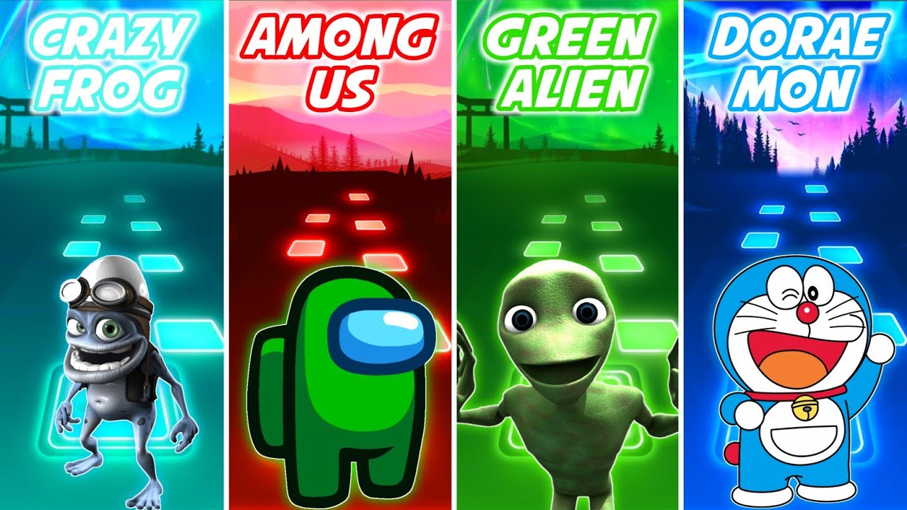 Crazy Frog vs Among Us vs Green Alien vs Doraemon - Tiles Hop EDM Rush ...