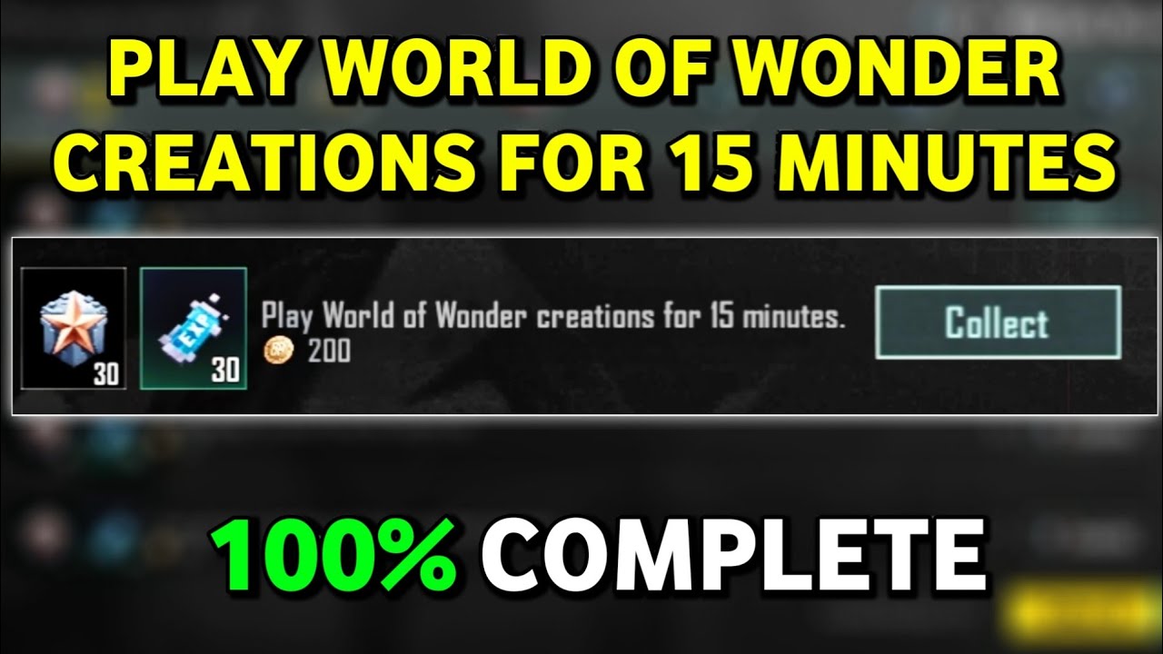 BGMI Play World Of Wonder Creations For 15 Minutes | WOW Mission BGMI ...
