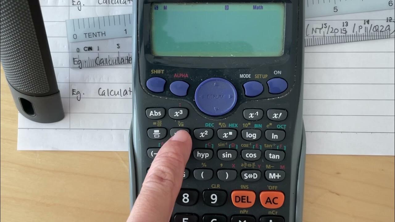 Using the scientific calculator for expressions with squares and square ...