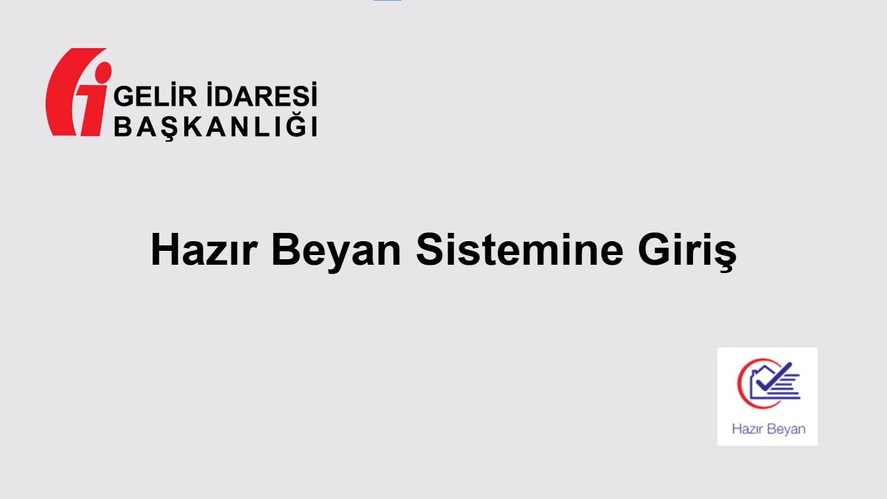 HAZIR BEYAN SİSTEMİ TANITIM - YouTube