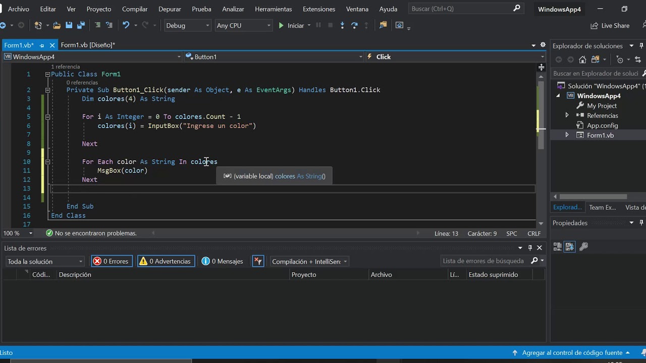 VIsual Basic .NET For each recorrer arreglos - YouTube