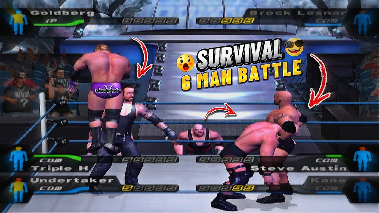 6 MAN BATTLE : SURVIVAL😵| SUPERSTAR FIGHT 😱| Smackdown | wwe - YouTube