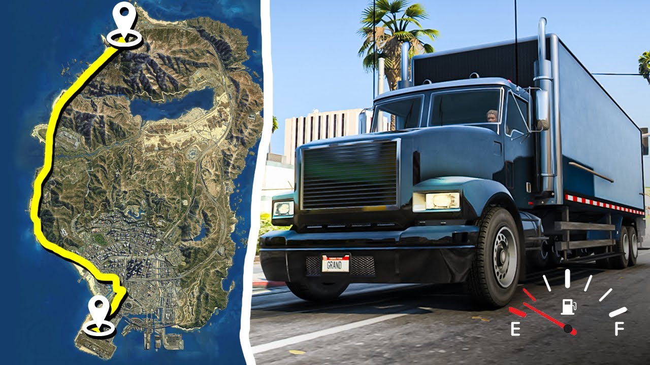 Reusesc sa Parcurg Toata Harta din GTA V cu doar 10% Combustibil? - YouTube