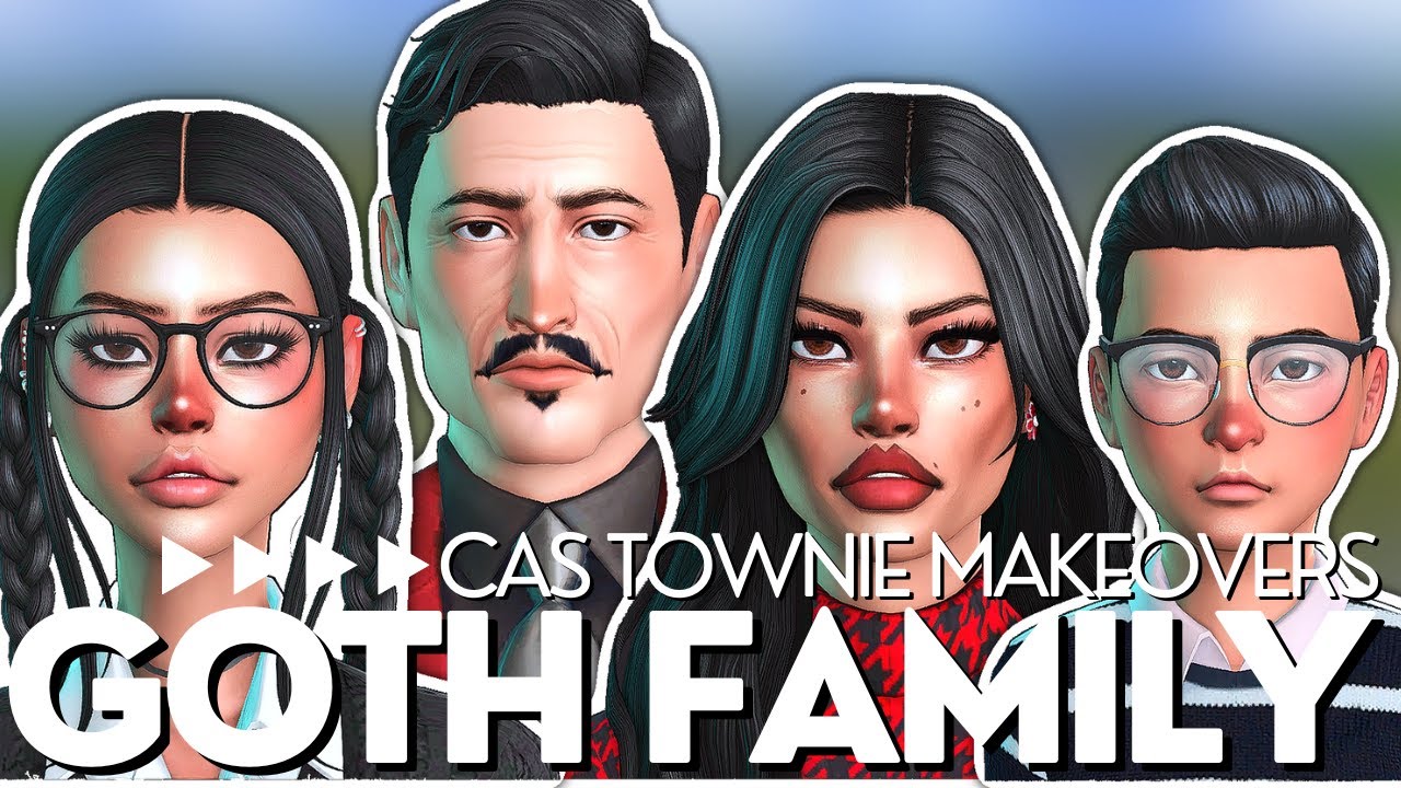 SIMS 4 CAS | Townie Makeovers [GOTH FAMILY] | SIMSAVAG3RY - YouTube
