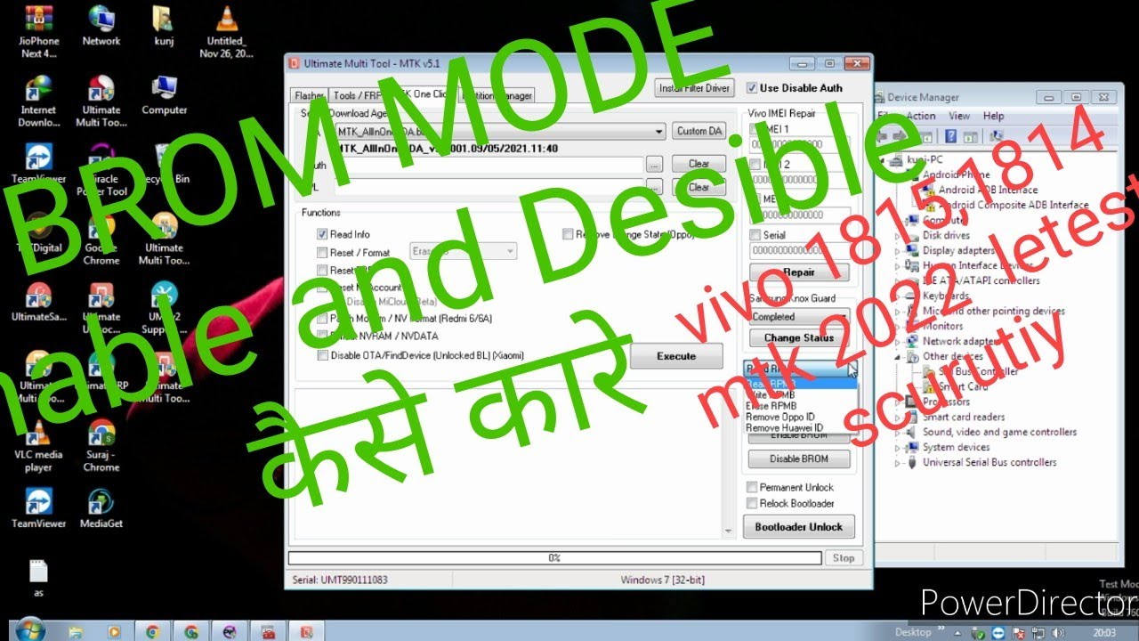 vivo y93 1815 pettern unlock by UMT # trending video|| Vivo y93 pattern ...