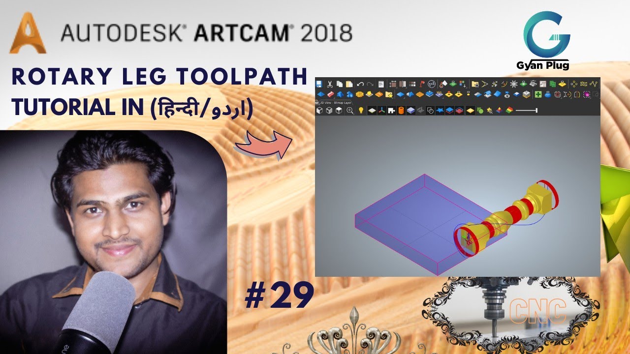 Rotary Leg Toolpath in Artcam 2018 Tutorial in Hindi/Urdu! - YouTube