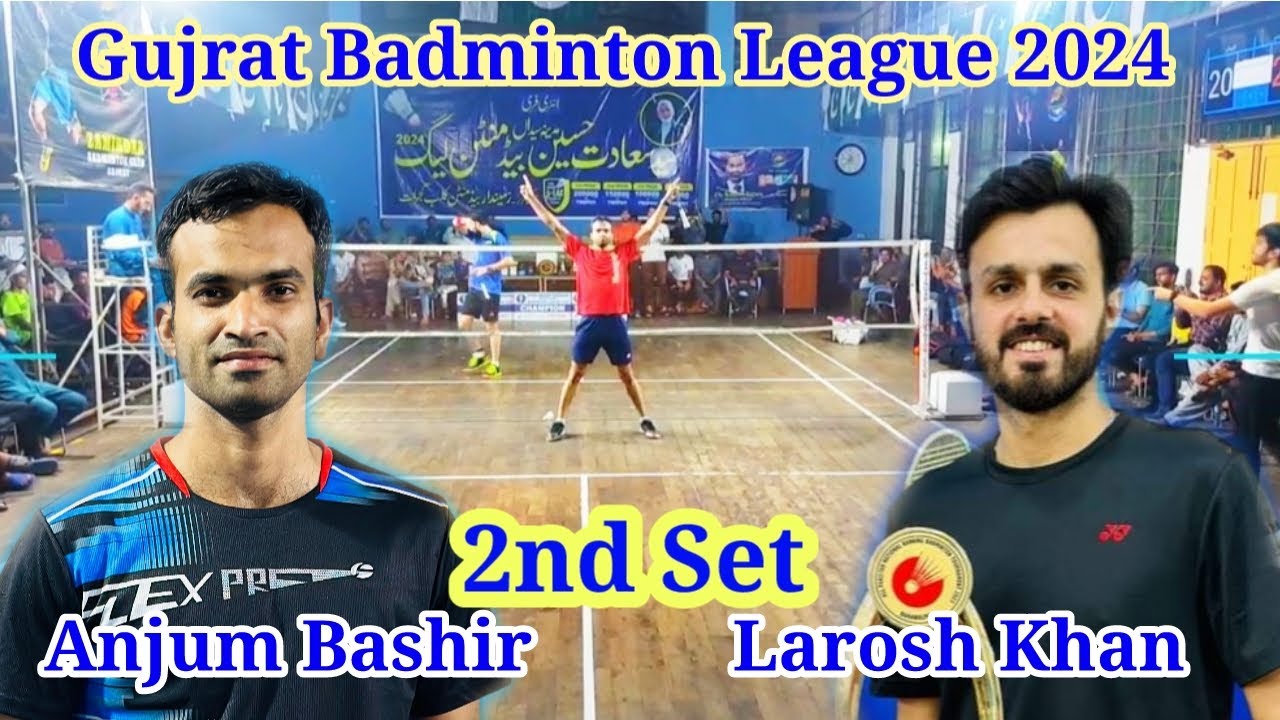 Anjum Bashir vs Larosh khan 2nd set badminton league in Gujarat 2024 #badminton - YouTube