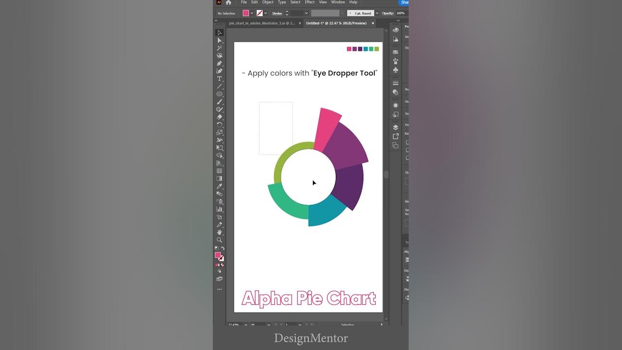 How to create Alpha Pie Chart in Adobe Illustrator | DesignMentor - YouTube