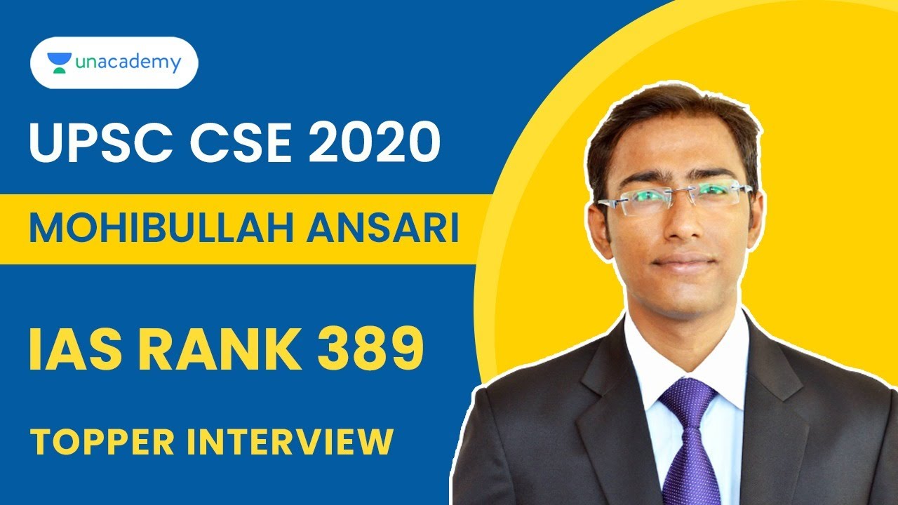 Mohibullah Ansari AIR 389 UPSC CSE 2020 Topper Interview | IAS Rank 389 ...