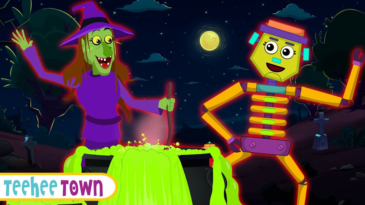 Skeleton Robot Dance At Party + Spooky Scary Songs By Teehee Town - YouTube