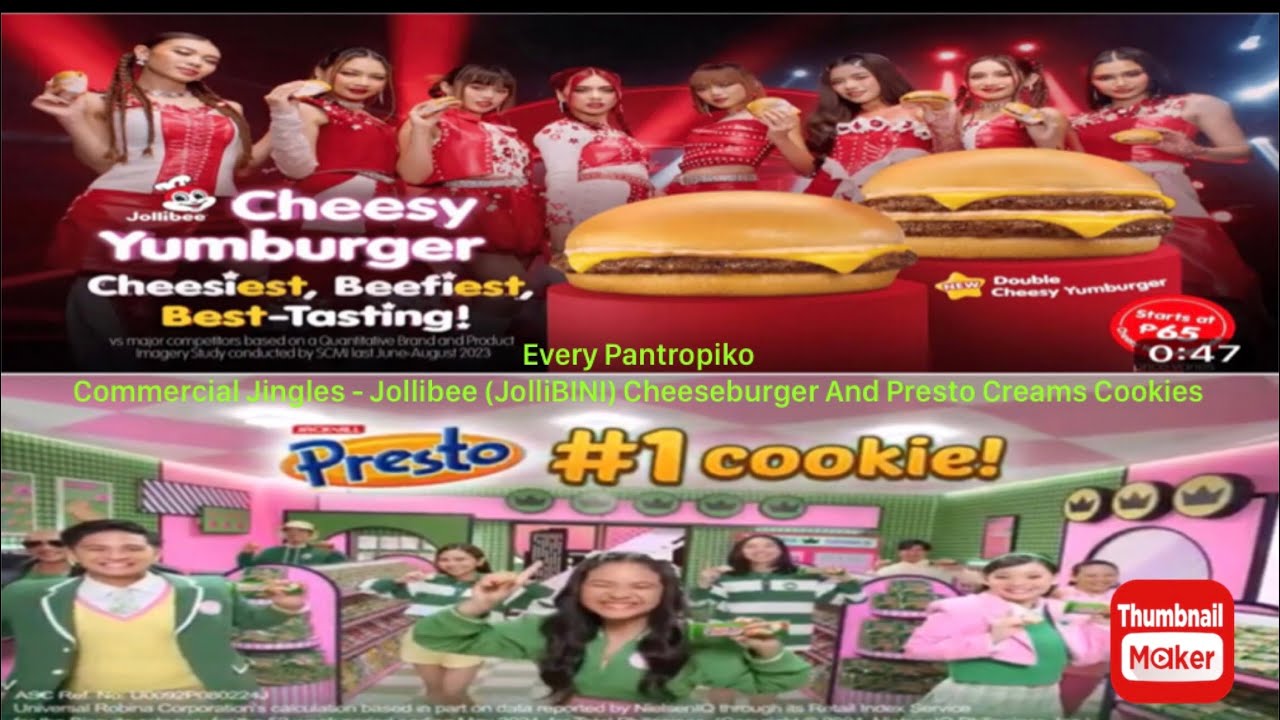 Every Pantropiko Commercial Jingles Jollibee (JolliBINI) Cheeseburger ...