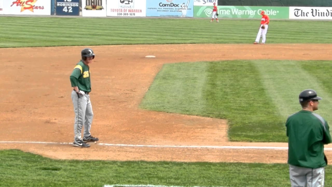 Wright State's Tristan Moore drives in Zach Tanner at Eastwood Field ...