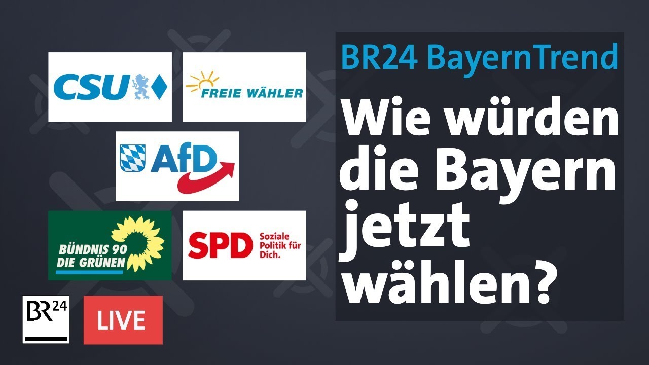 BR24 BayernTrend: Wo Bayerns Parteien aktuell stehen | BR24live - YouTube