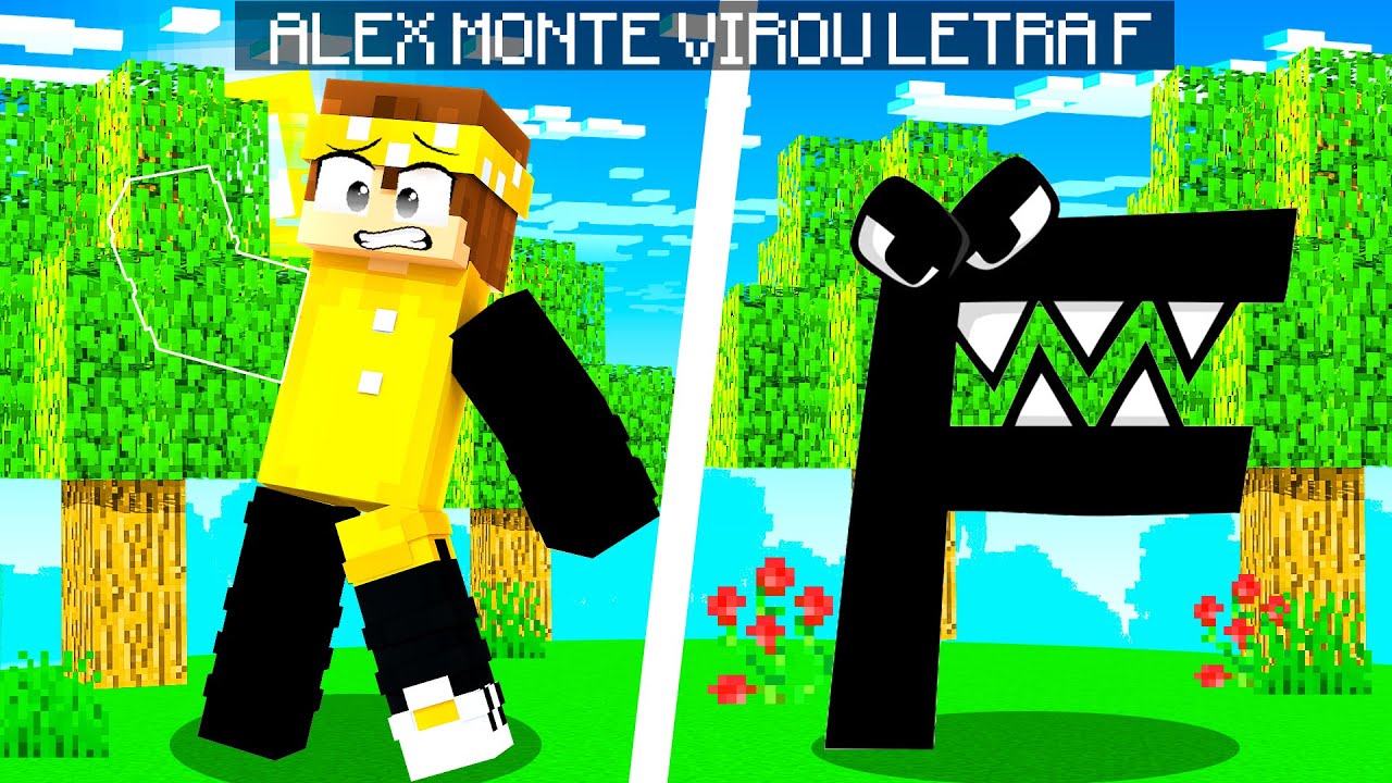 FUI TRANSFORMADO na LETRA F do ALPHABET LORE no MINECRAFT - YouTube