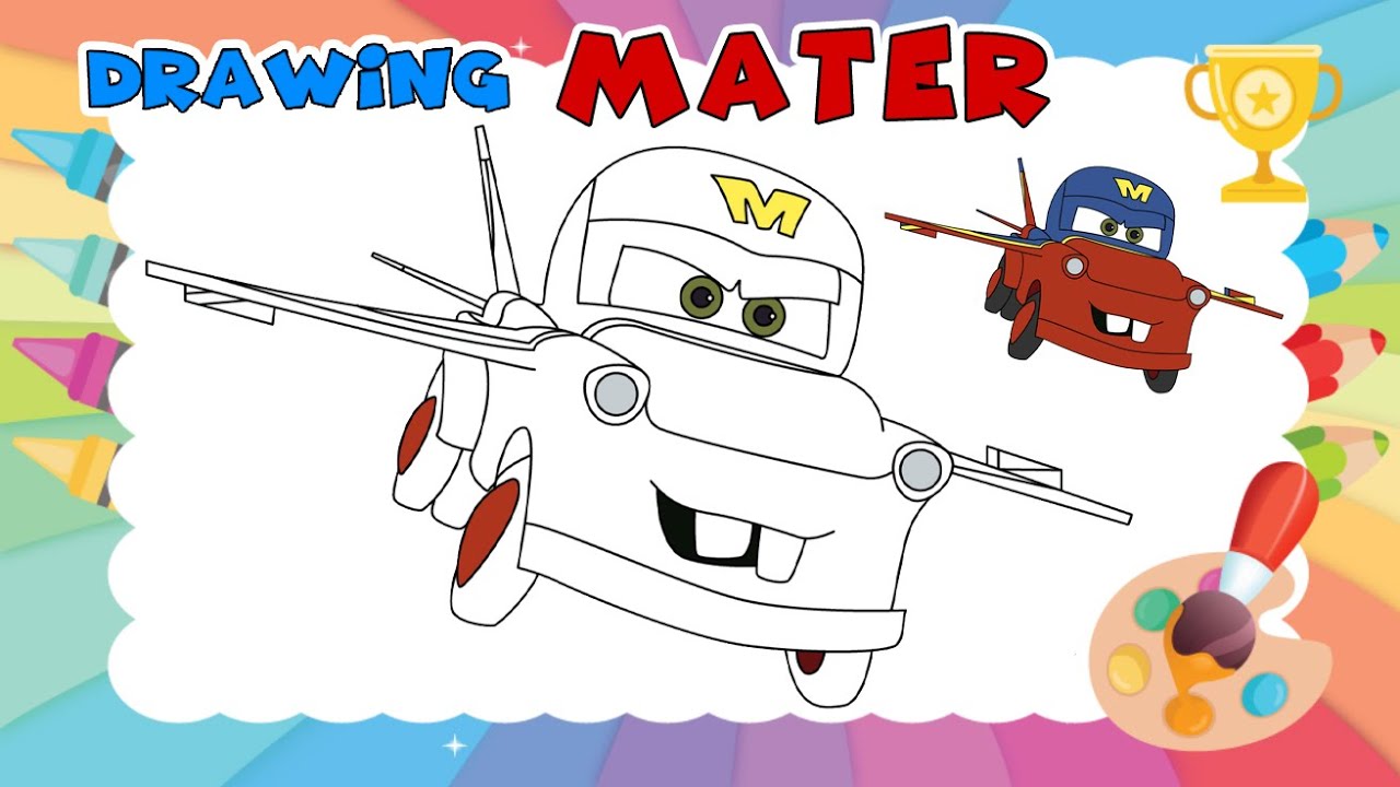 drawing Two Mater | coloring Air Mater | Mater videos | drawing for ...