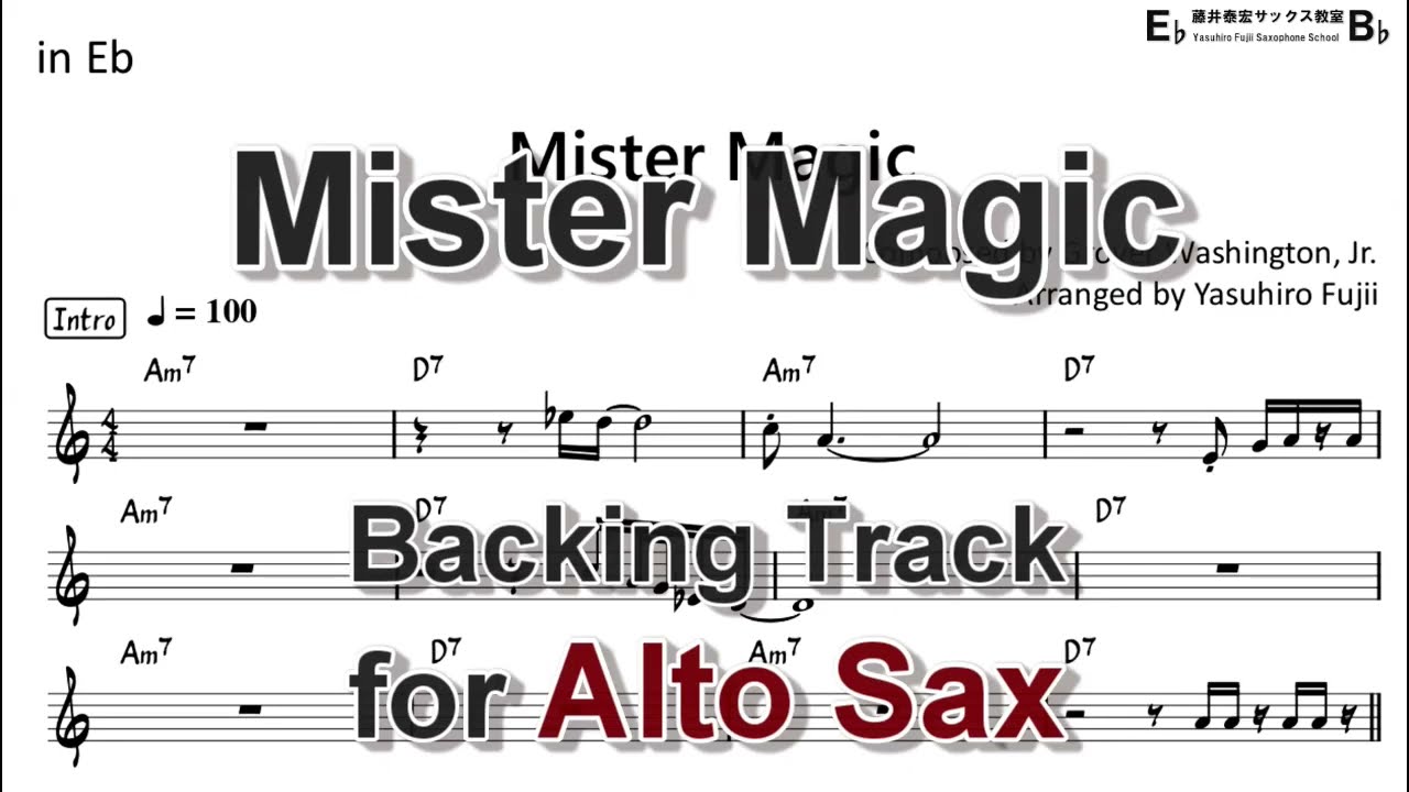 Mister Magic - Backing Track with Sheet Music for Alto Sax - YouTube