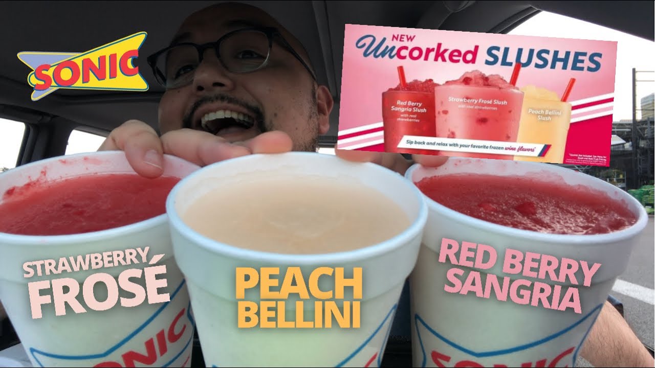 NEW Sonic Wine Inspired Uncorked Slushes 🍷🍑🍓 Strawberry Frosé, Peach ...