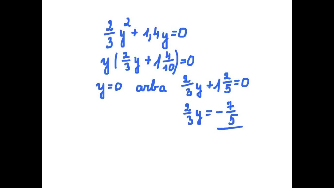 Kvadratinės lygtys. Nepilnoji lygtis (neturi laisvojo nario). - YouTube