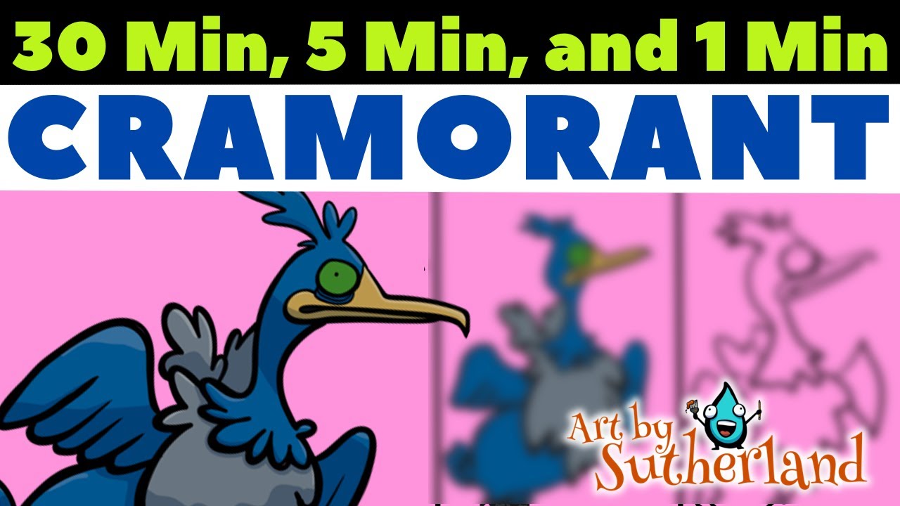 One Sick Bird - Drawing Cramorant in 1 minute - YouTube