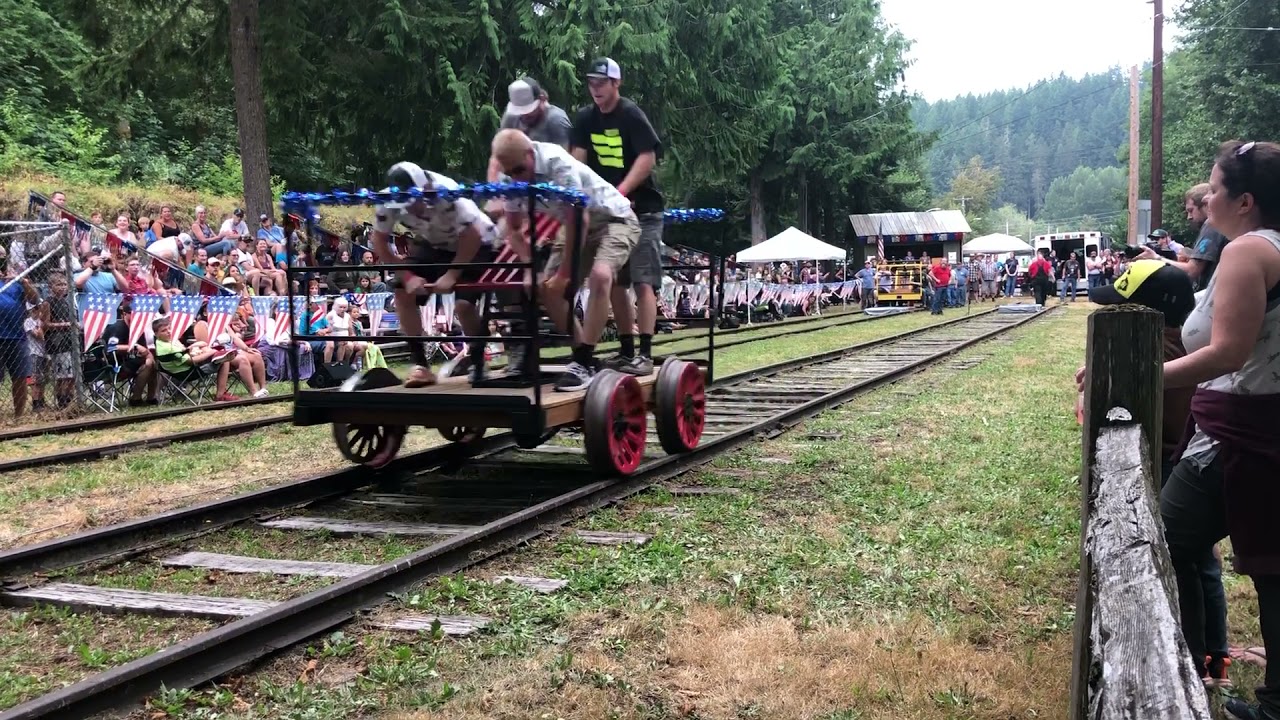 2021 Wilkeson Handcar races - YouTube