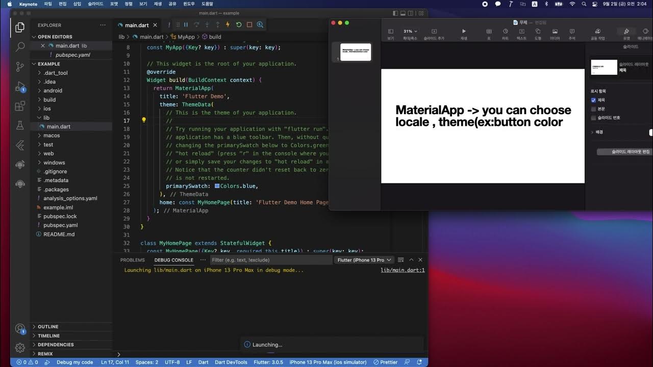 flutter simulator and main.dart - YouTube