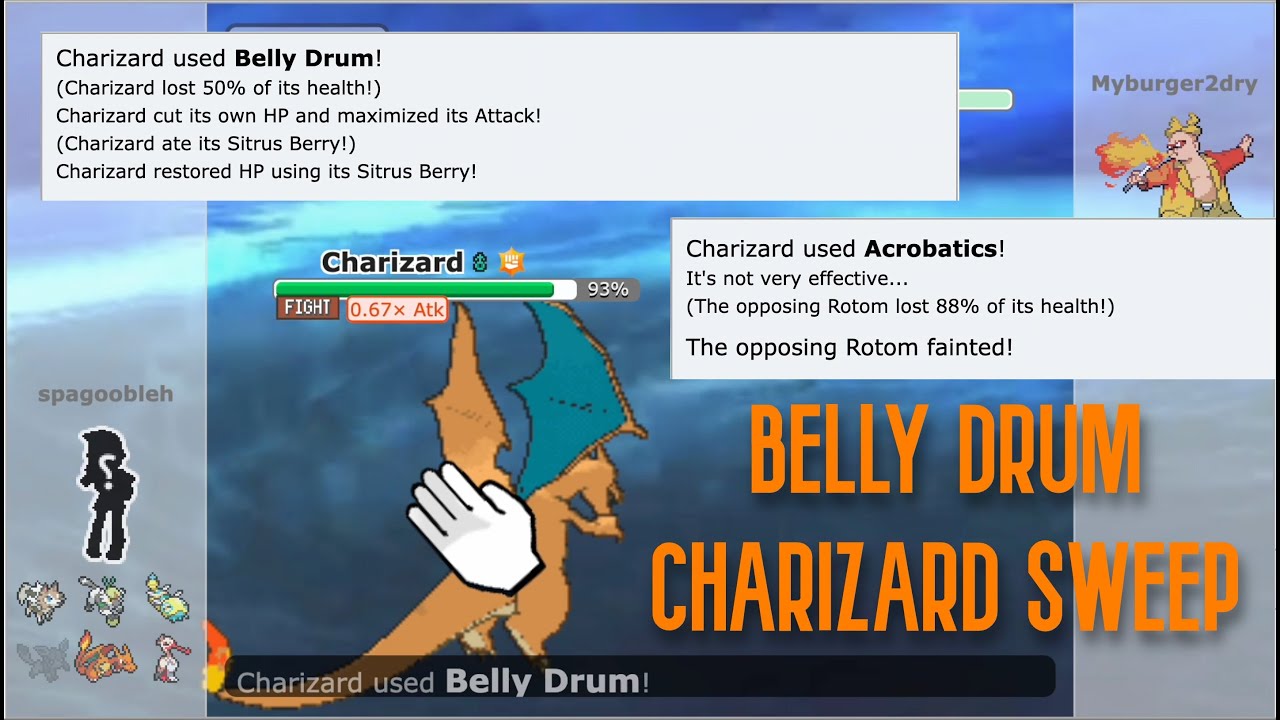 Belly Drum Charizard sweep | Pokémon Scarlet and Violet - YouTube