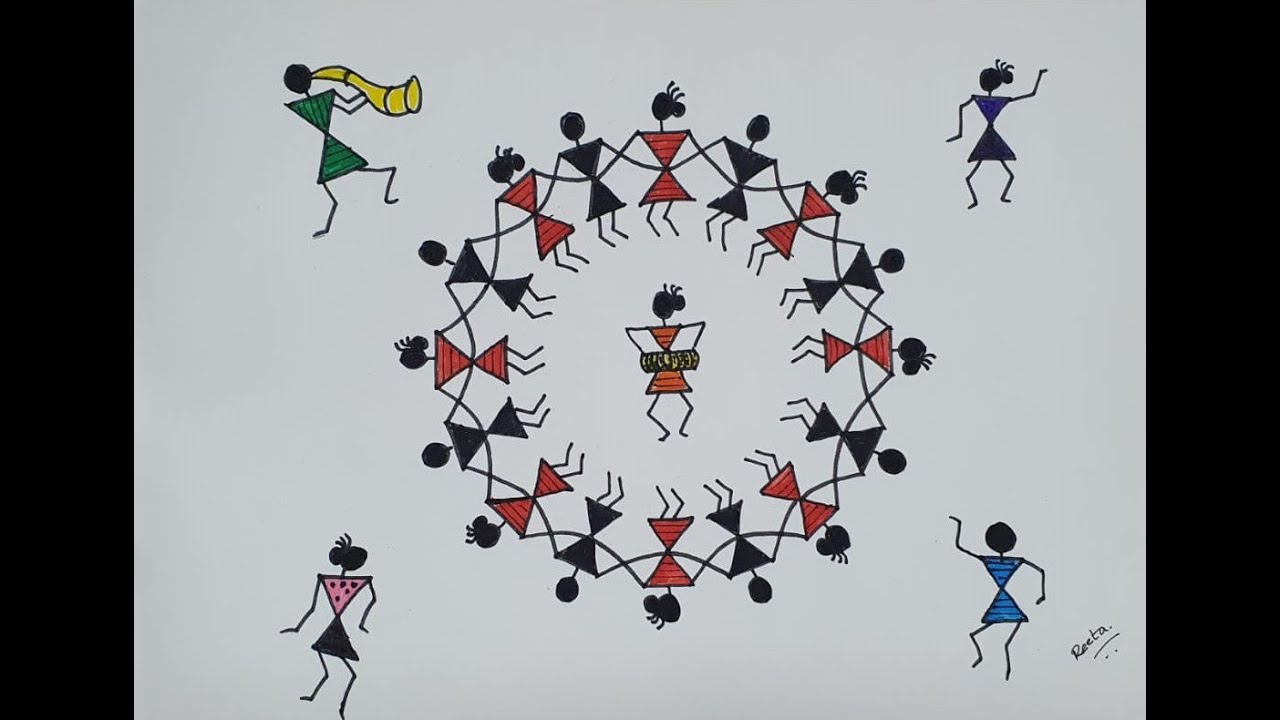 Warli Art Dancing Figures( Reeta Sultania online workshop) - YouTube