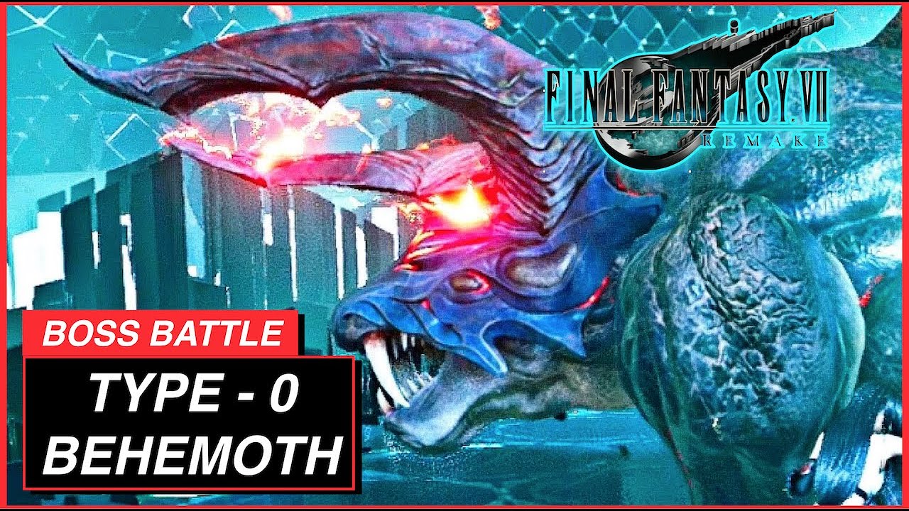 FINAL FANTASY VII REMAKE Boss Battle ( TYPE-O BEHEMOTH ) - YouTube